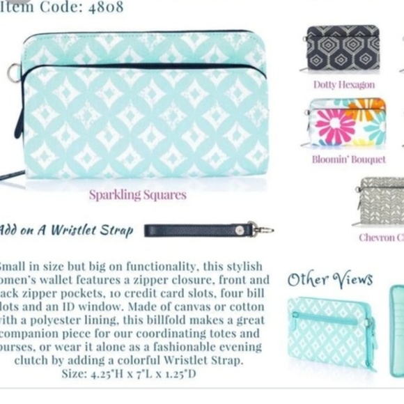 thirty-one | Bags | Perfect Cents Wallet Sparkling Squares Nwt | Poshmark